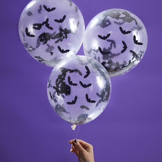 Halloween Balloons Bat Confetti Balloons Creep It Real - Etsy