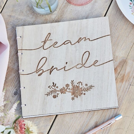 Wooden Team Bride Guest Book Bride to Be Advice Messages - Etsy