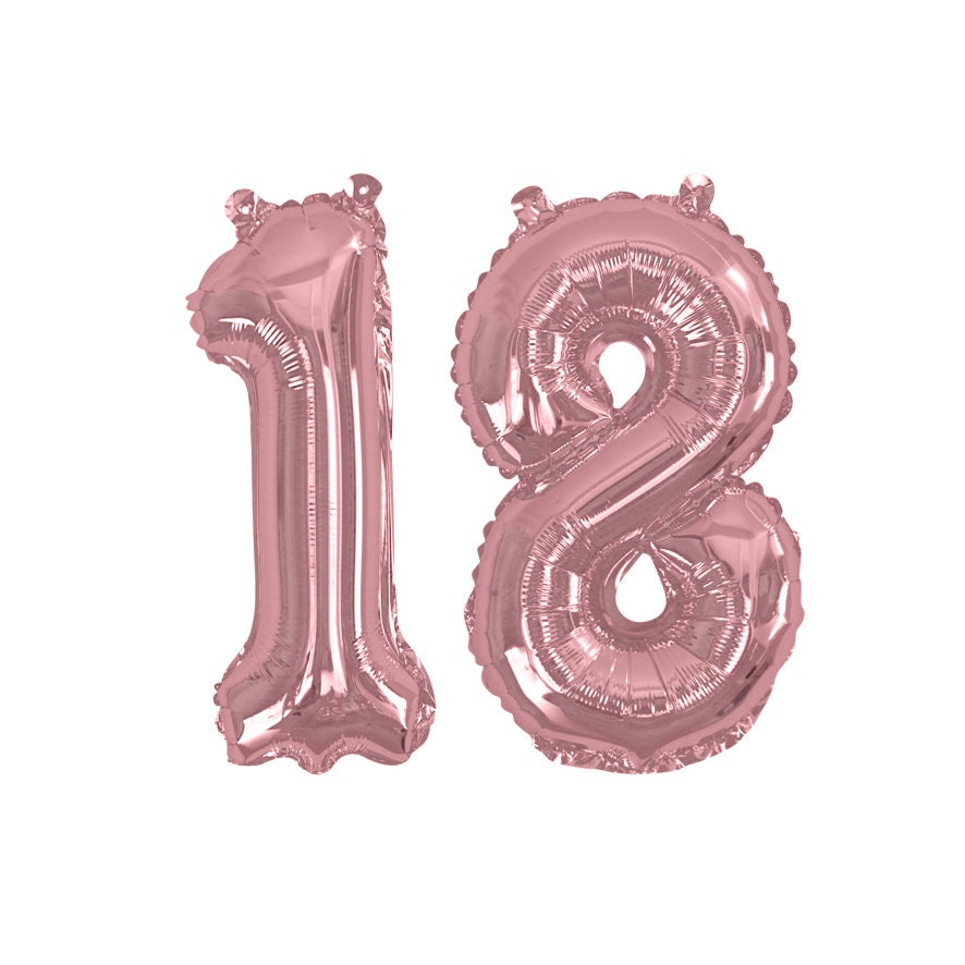 Rose Gold Number 18 Balloon 16 Rose Gold Foil 18 - Etsy UK