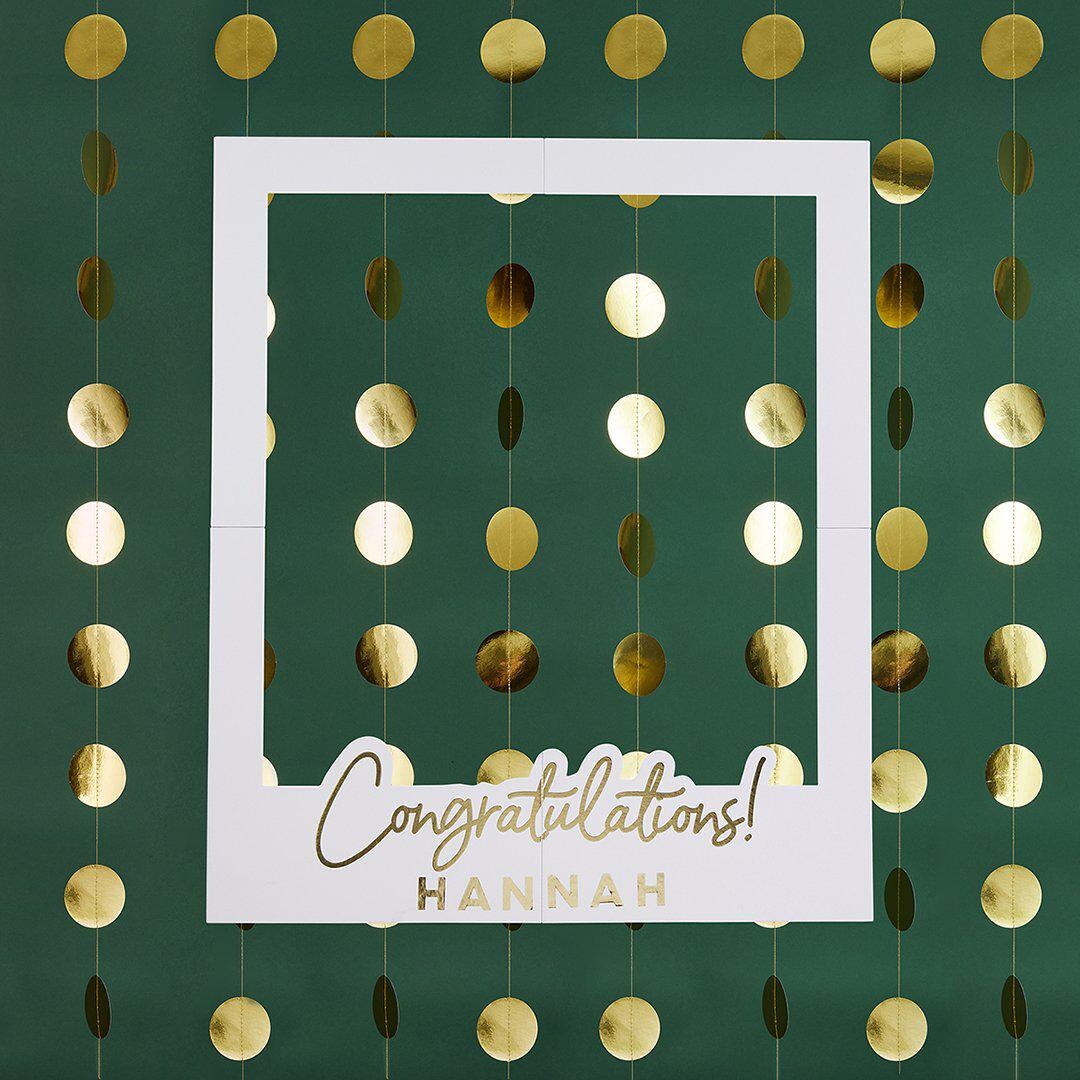 Congratulations Photo Booth Frame - White & Gold Customisable ...