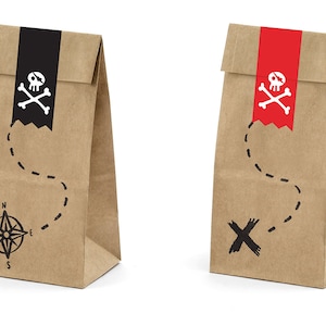 Pirate Party Treat Bags - Kraft Paper Pirates Party Bags - Birthday ...