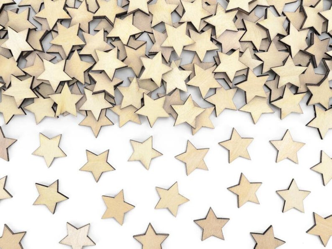 Wooden Stars Table Confetti - Wooden Christmas Table Decoration ...