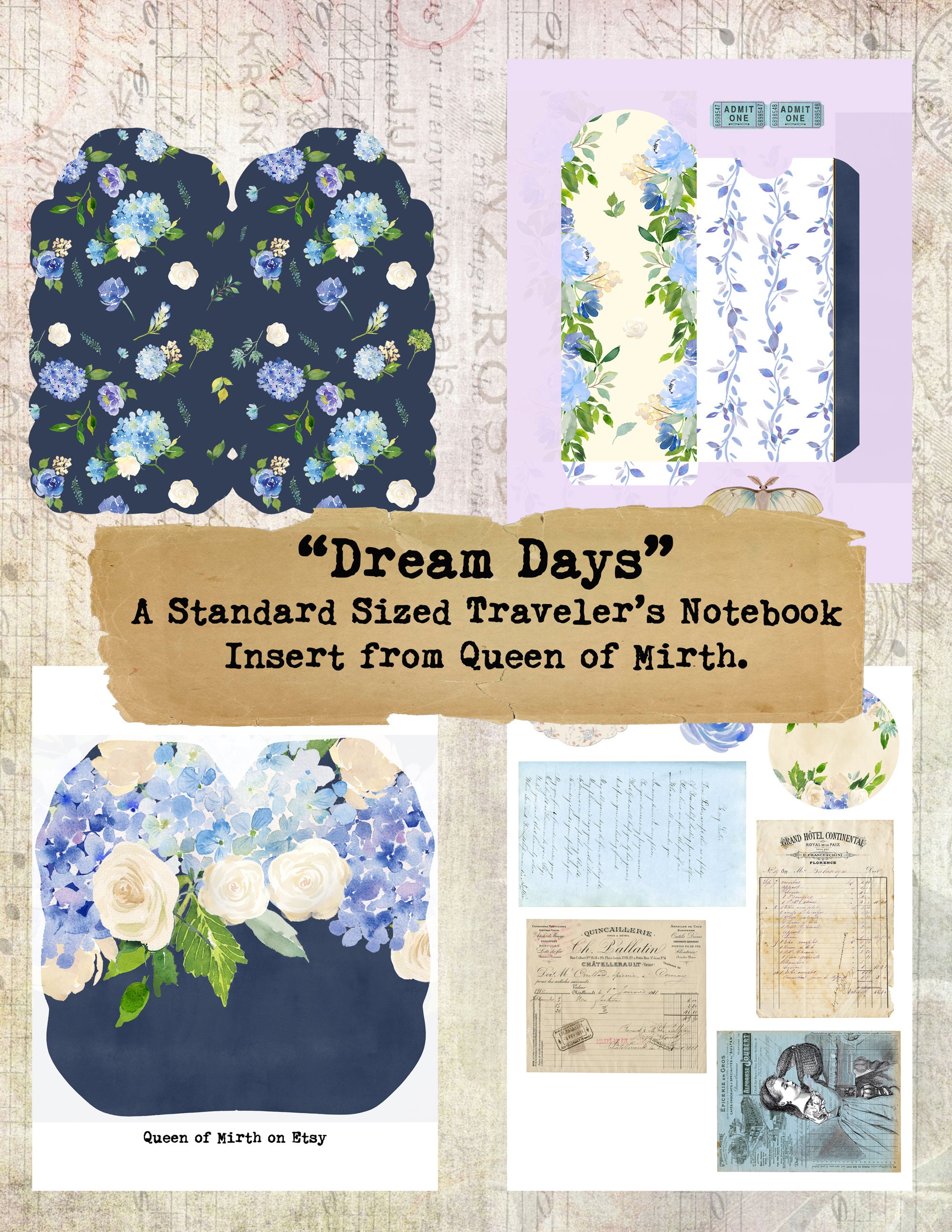 Dream Days TN Travelers Notebook Insert Journal Kit Junk | Etsy