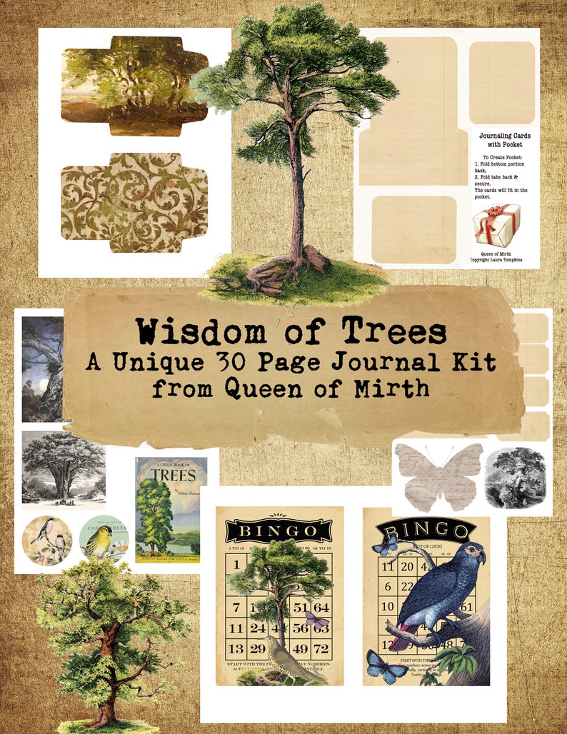 WISDOM OF TREES Large Journal Kit Printable Digital Download Tree Junk ...