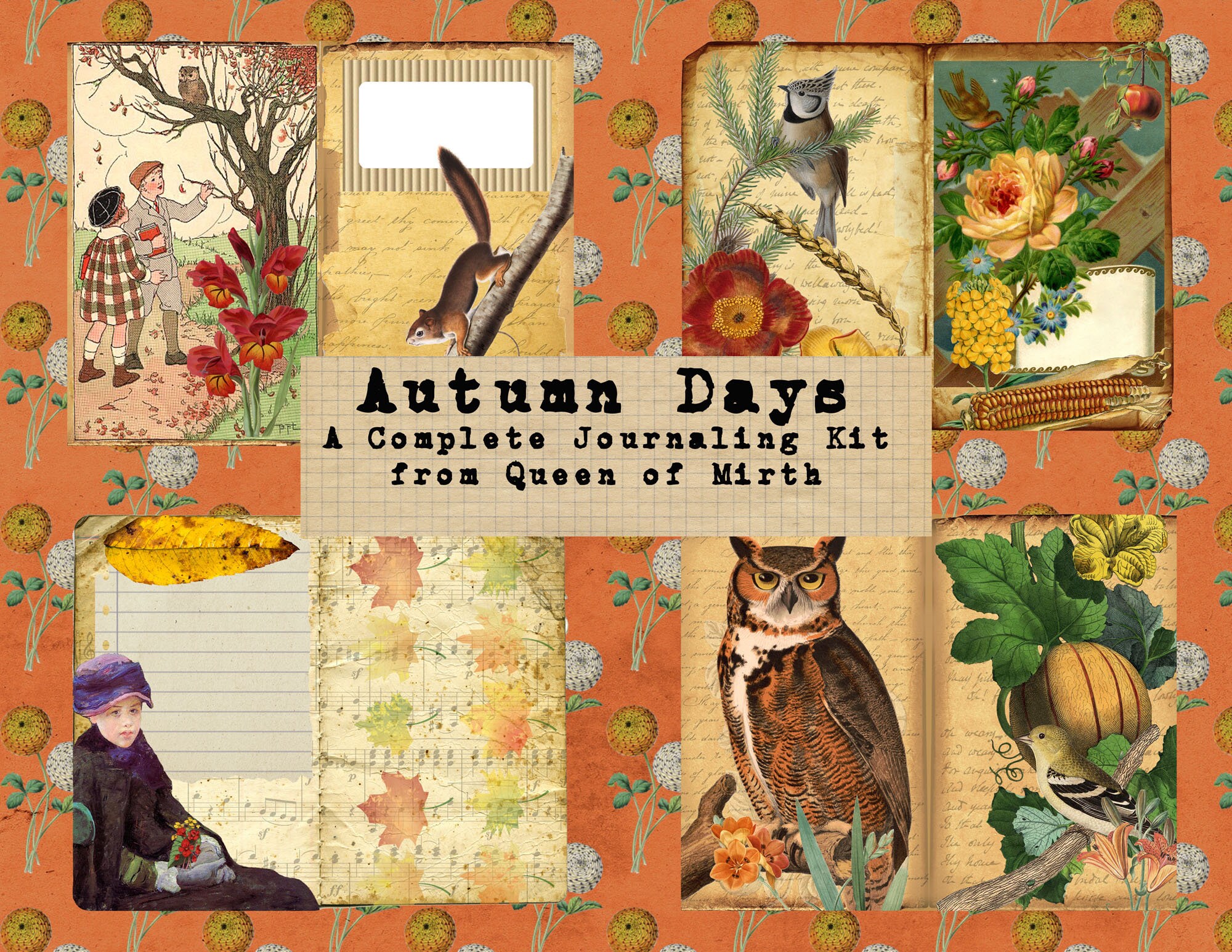 Autumn Days Journaling Kit Scrapbooking Fall Leaves Digital Download ...