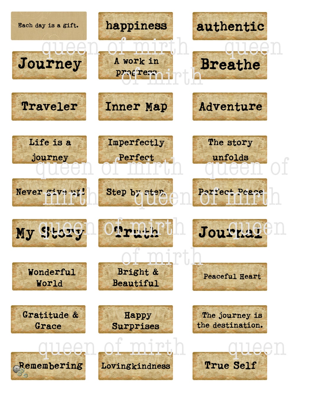 Journaling Words Phrases Sayings Inspiring Ephemera Positive Scrapbook ...