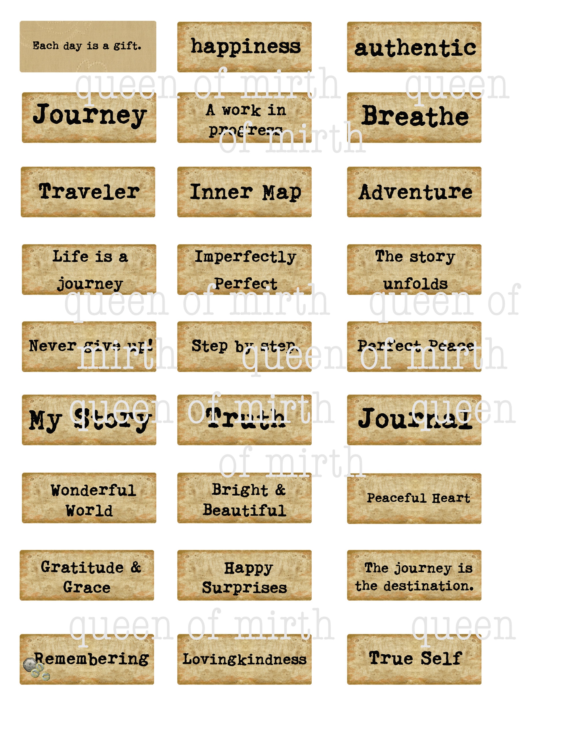Journaling Words Phrases Sayings Inspiring Ephemera Positive Scrapbook ...
