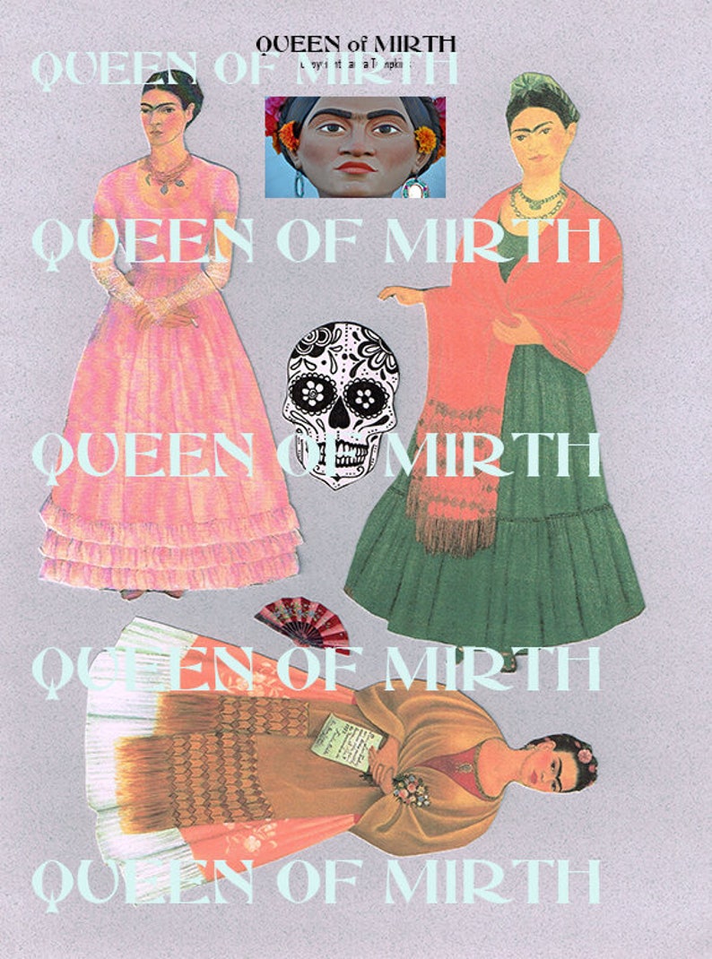 QUEEN OF MIRTH Frida Kahlo Paper Doll Instant Download Mexican - Etsy
