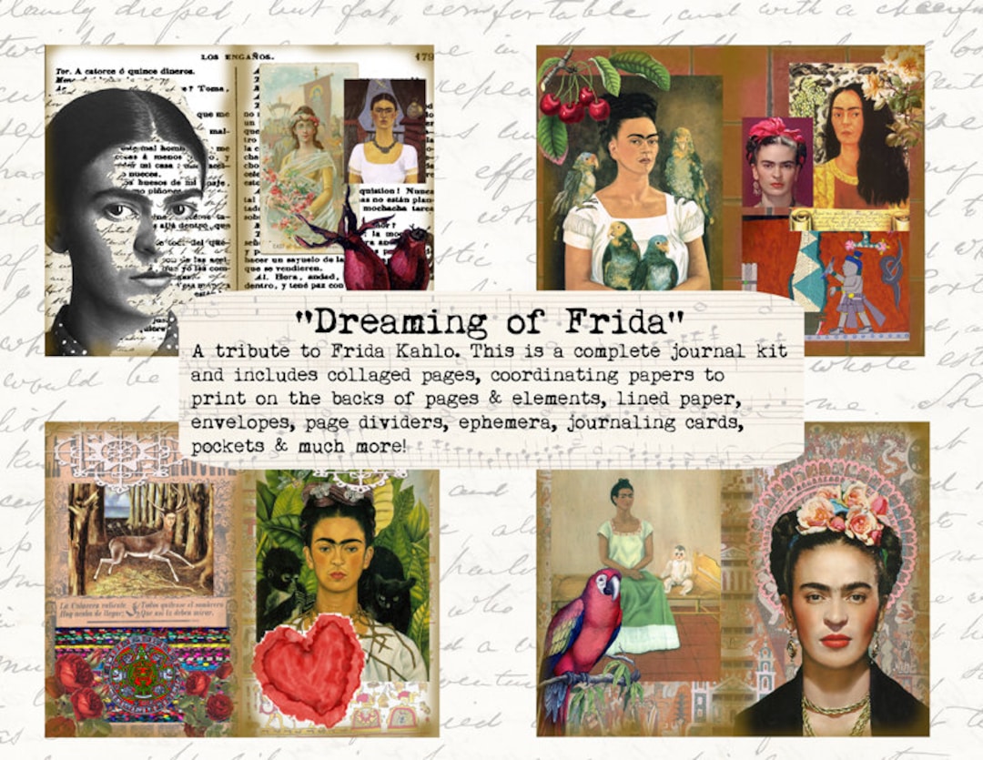 DREAMING of FRIDA Digital Printable Junk Journal Kit Frida Kahlo ...