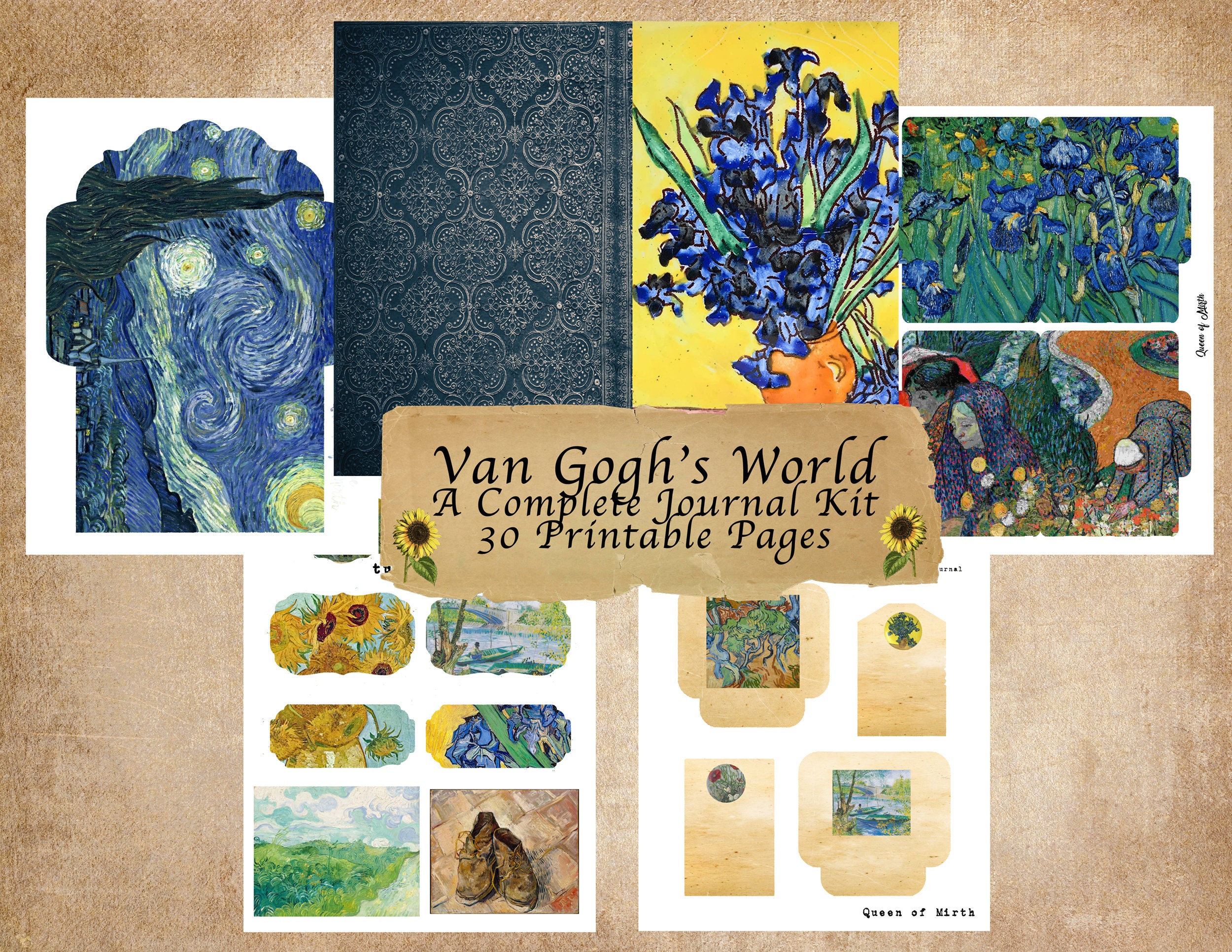VAN GOGH'S WORLD Digital Printable Junk Journal Kit French ...