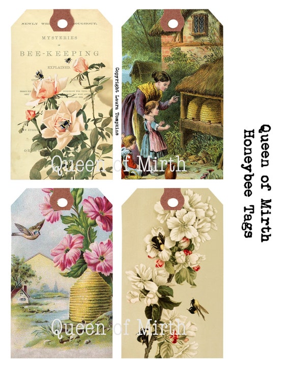 Honeybee Printable Gift Tags Hang Tags Bees Bee | Etsy