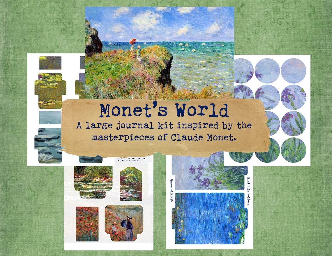 MONET'S WORLD Digital Printable Junk Journal Kit Claude Monet French ...