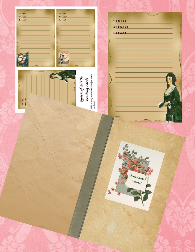 BOOK LOVER'S JOURNAL Journaling Kit Reading Log Diary | Etsy