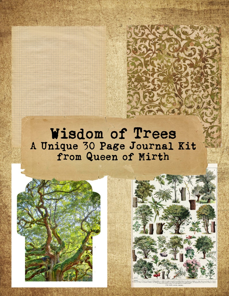 WISDOM OF TREES Large Journal Kit Printable Digital Download Tree Junk ...