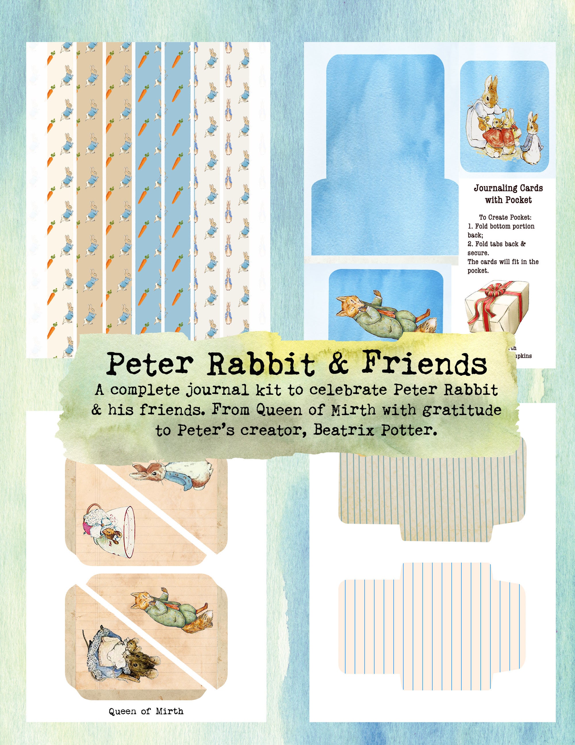 PETER RABBIT & FRIENDS Journal Kit Beatrix Potter Scrapbook | Etsy