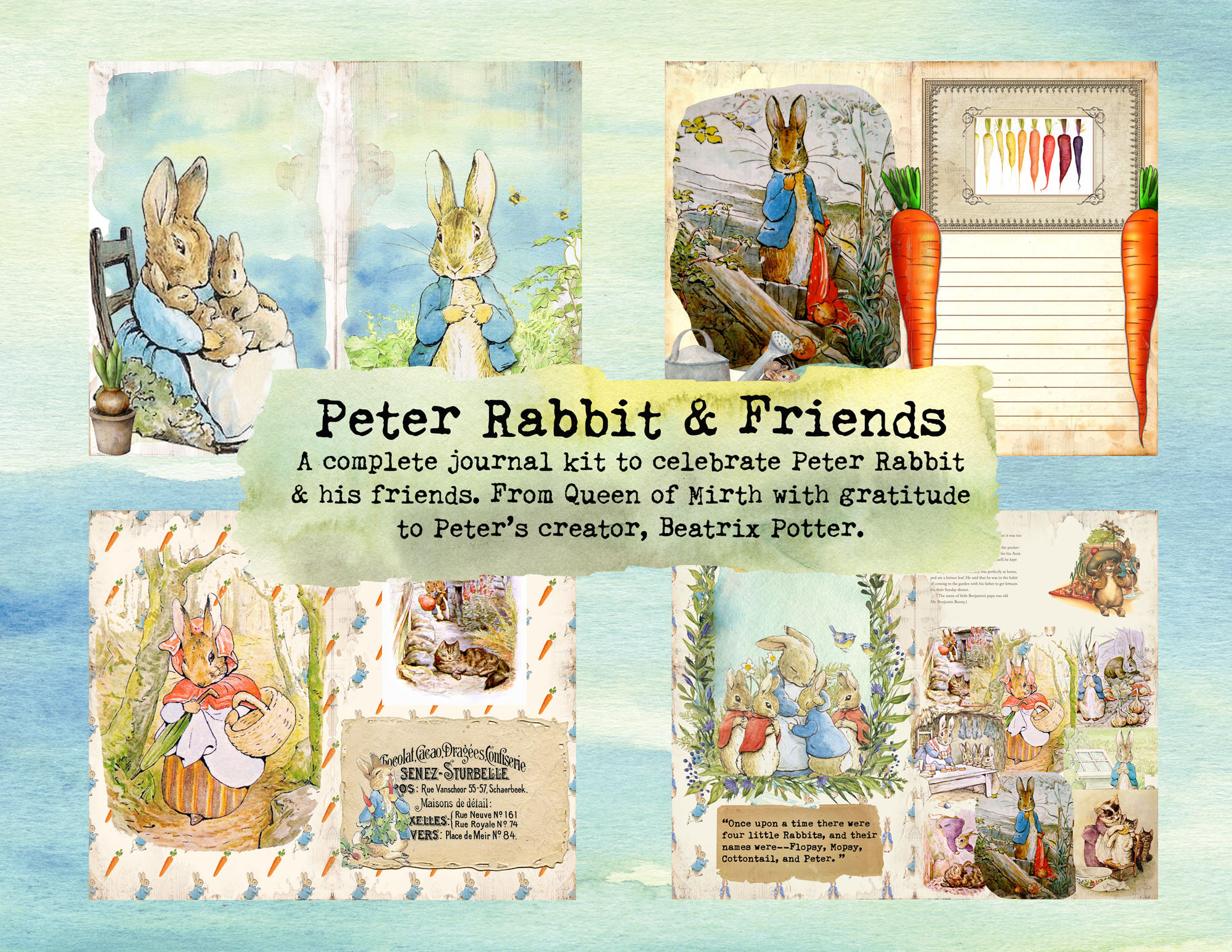 PETER RABBIT & FRIENDS Journal Kit Beatrix Potter Scrapbook - Etsy