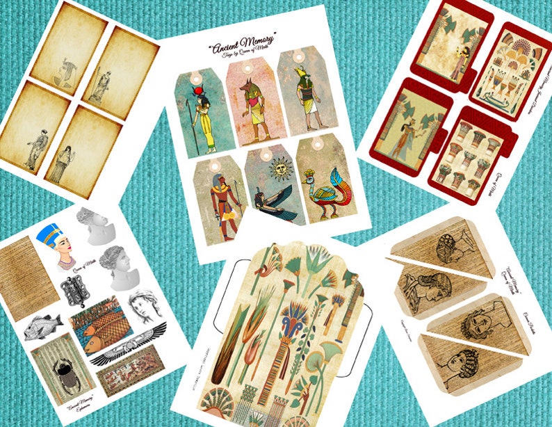 Ancient Memory Journaling Kit Collage Sheet Egypt Digital - Etsy
