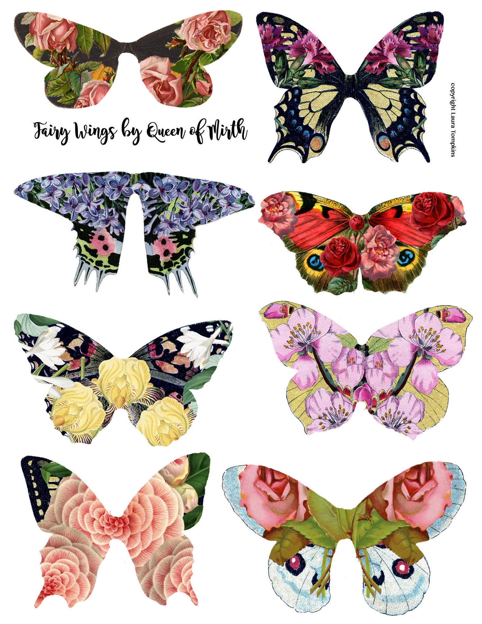 Fairy Wings Fairies Queen of Mirth Printable Digital Download - Etsy