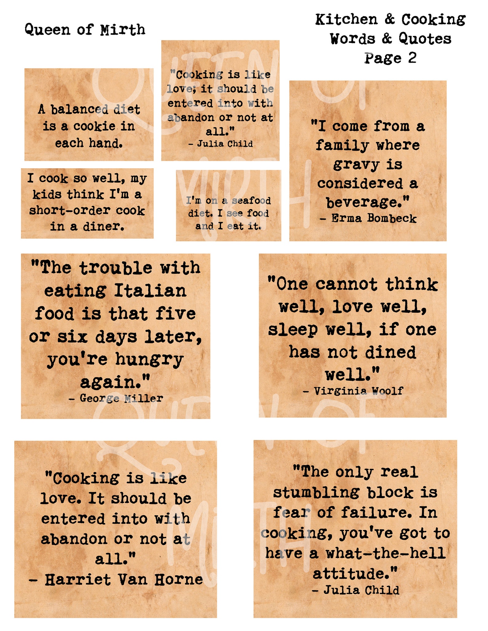 Kitchen & Cooking Words, Food Sayings, Journal Prompts, Instant ...