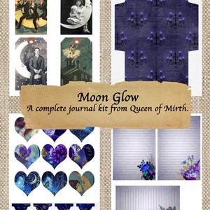 MOON GLOW Journal Kit Celestial Universe Sun Moon Stars Digital ...