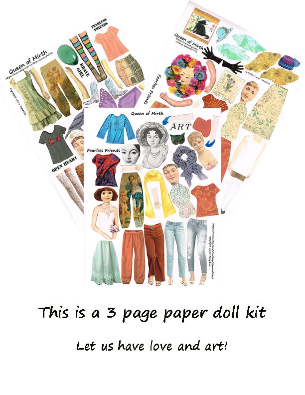 FEARLESS FRIENDS Paper Doll Kit Paper Art Dolls Mixed Media | Etsy