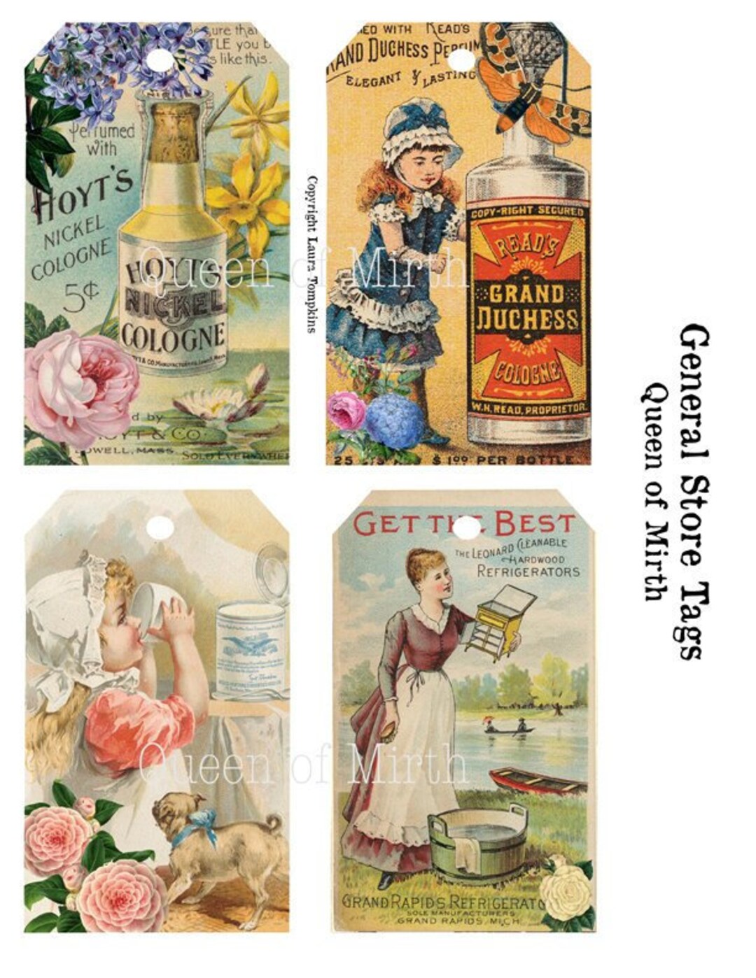 Victorian Trade Cards Tags Instant Download General Store Mercantile ...