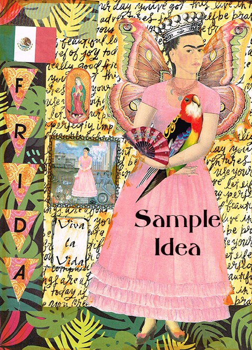 FRIDA KAHLO Diy Paper Doll Art Doll Mixed Media Collage Sheet Art ...