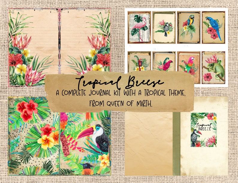 Tropical Journal Kit Junk Journal Instant Download Jungle - Etsy