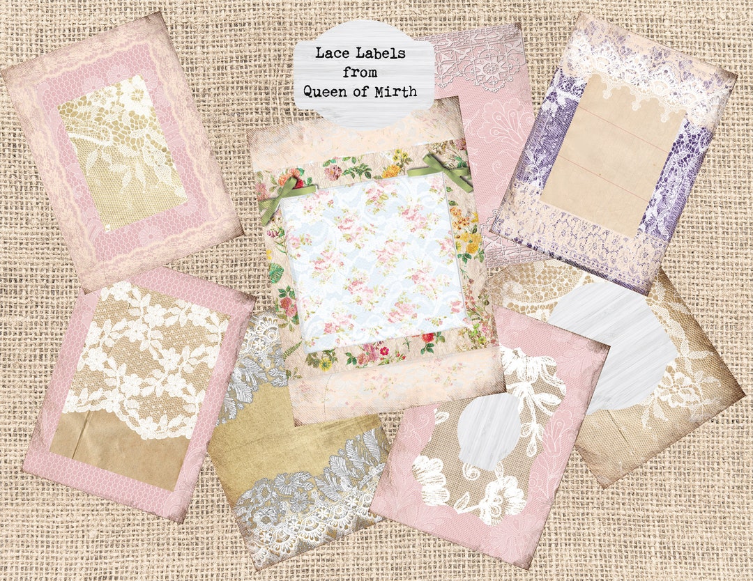 Vintage Lace Labels ATC ACEO Size Shabby Chic Printable Digital ...