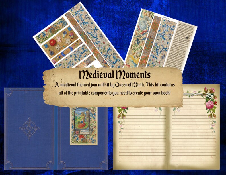 MEDIEVAL MOMENTS Digital Junk Journal Kit Script Manuscript | Etsy