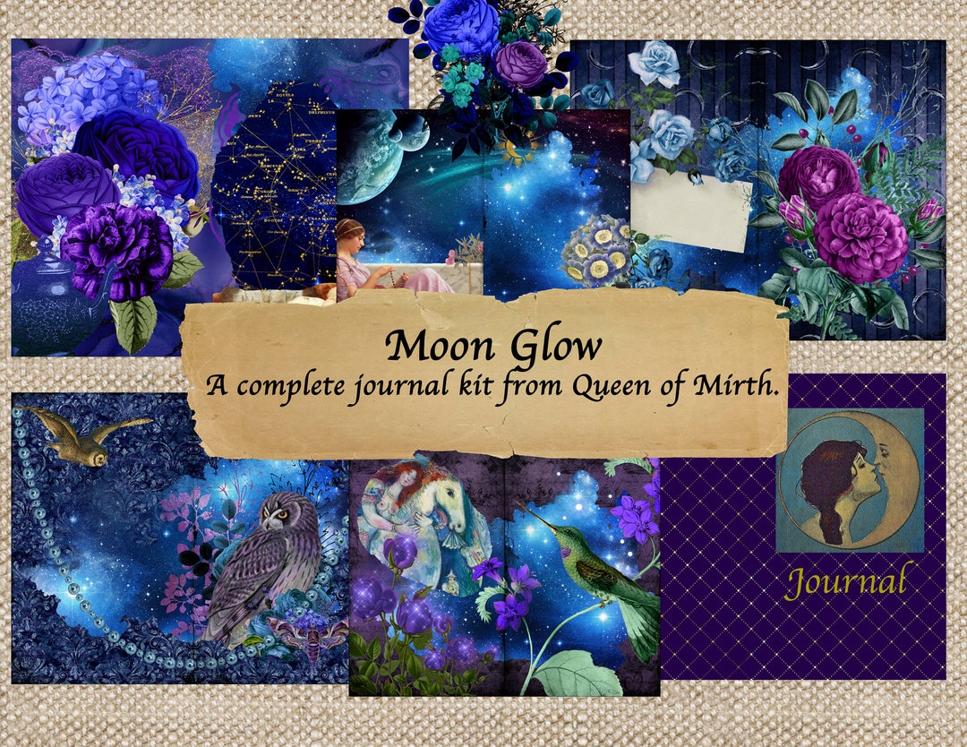 MOON GLOW Journal Kit Celestial Universe Sun Moon Stars Digital ...