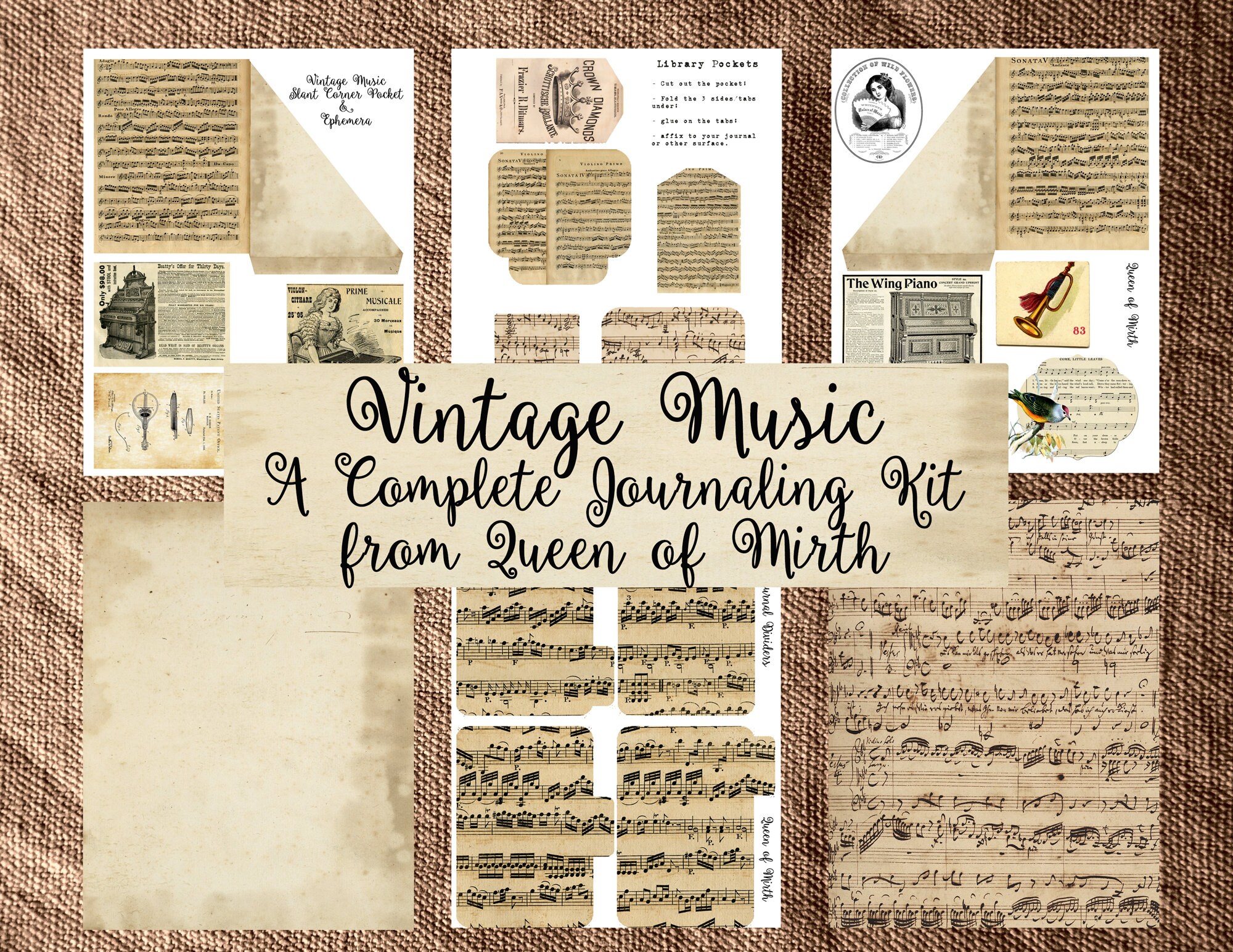 Vintage Music Journaling Kit Scrapbooking Sheet Music Digital - Etsy