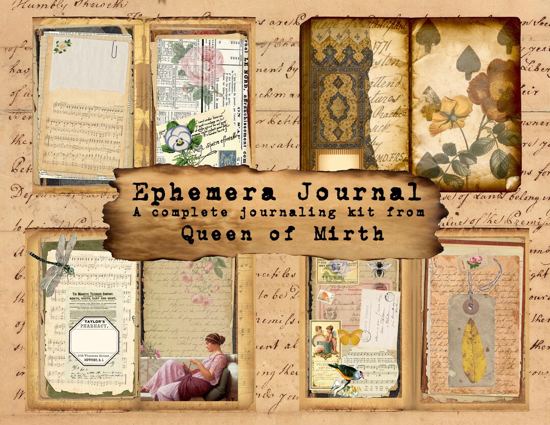 EPHEMERA JOURNAL Layered Journaling Kit Scrapbooking Digital Download ...
