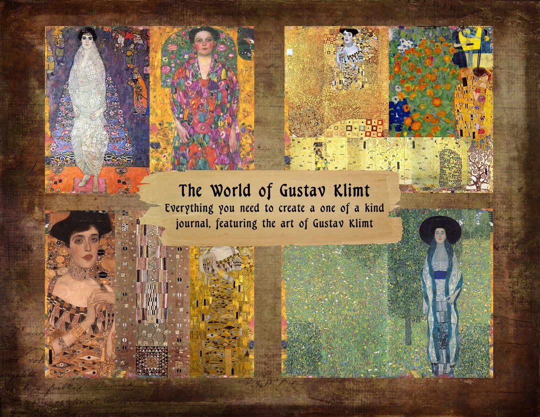 KLIMT'S WORLD Digital Printable Junk Journal Kit Gustav Klimt Art ...