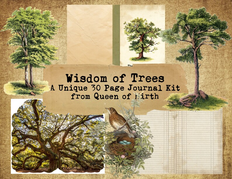 WISDOM OF TREES Large Journal Kit Printable Digital Download Tree Junk ...