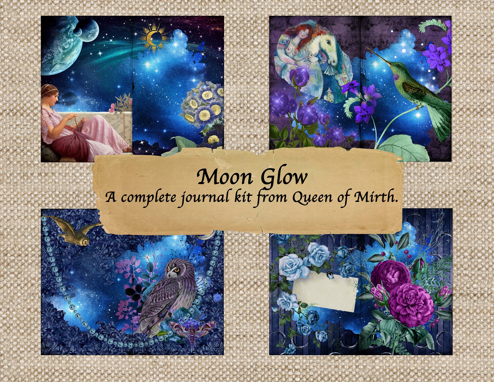 MOON GLOW Journal Kit celestial universe sun moon stars | Etsy