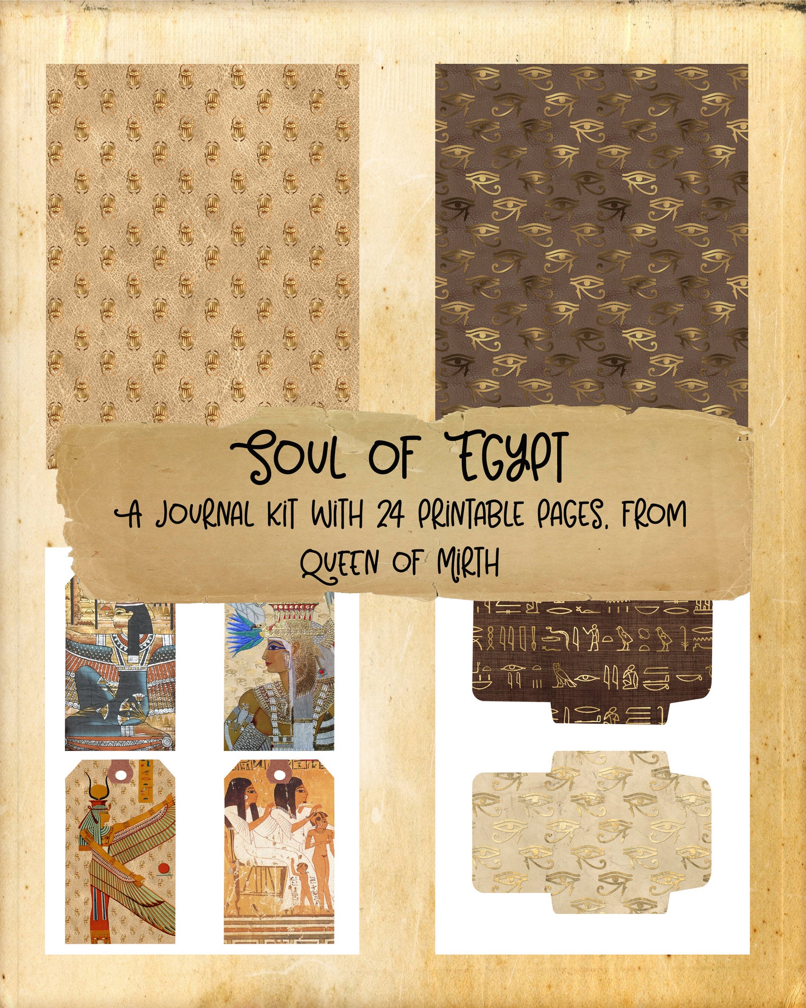 SOUL OF EGYPT Journaling Kit Collage Sheet Ancient Egypt | Etsy