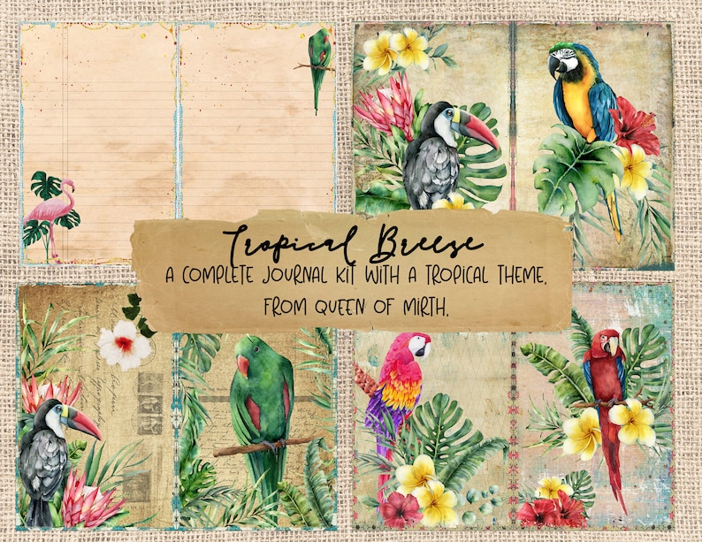 Tropical Journal Kit Junk Journal Instant Download Jungle - Etsy