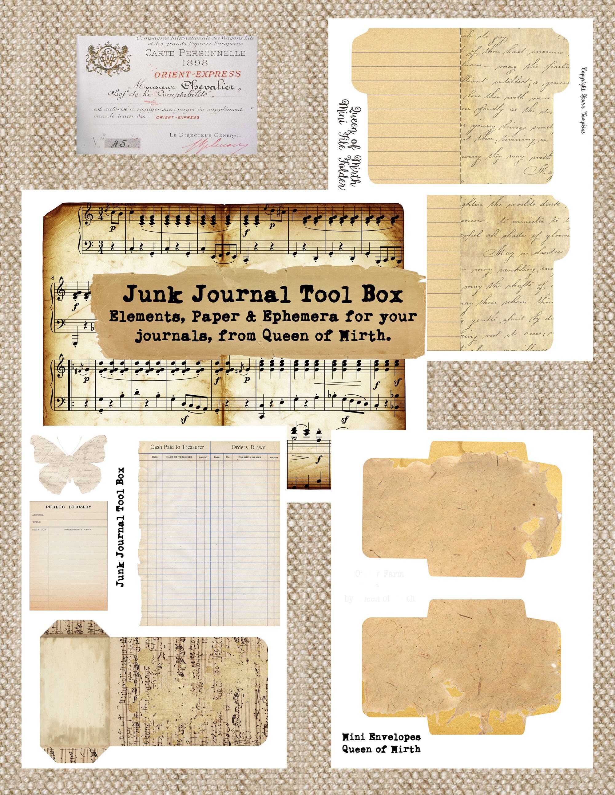 Junk Journal Tool Box Ephemera Paper Pack Bundle French | Etsy