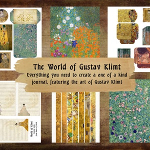KLIMT'S WORLD Digital Printable Junk Journal Kit Gustav Klimt Art ...