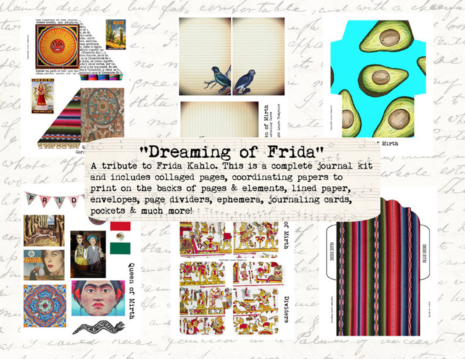 DREAMING of FRIDA Digital Printable Junk Journal Kit Frida - Etsy