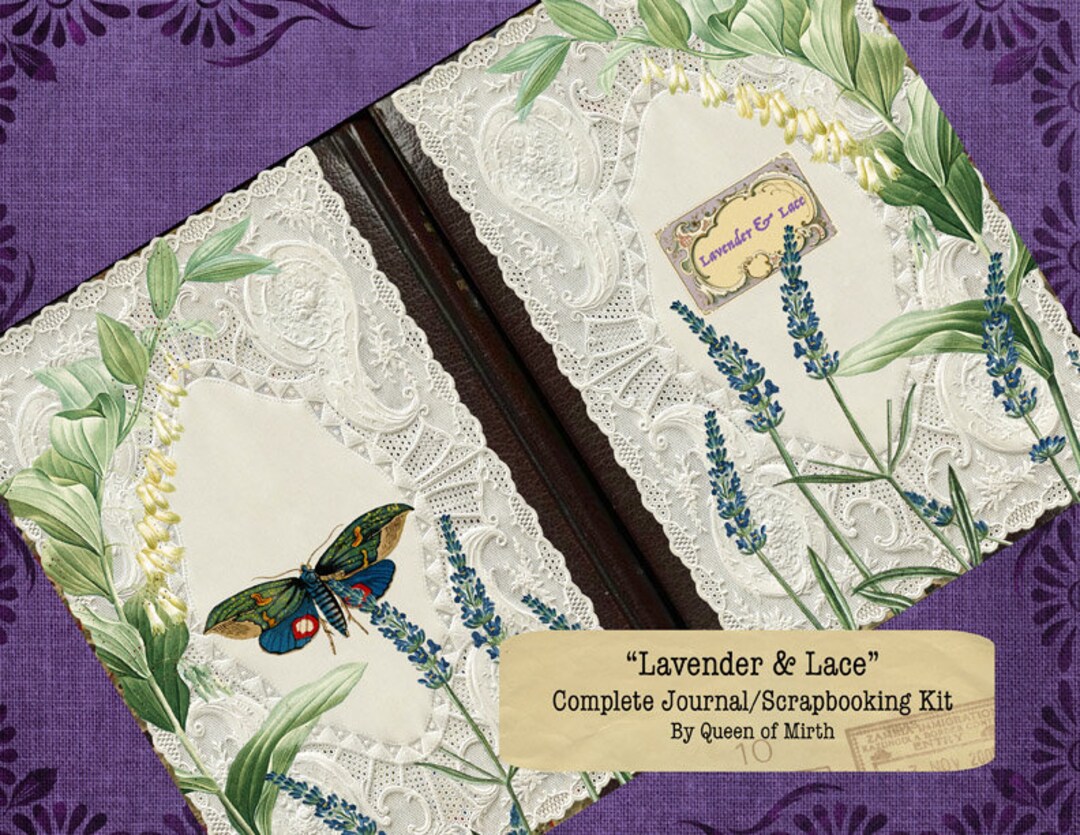 Lavender & Lace Book Journaling Kit Scrapbooking Kit Digital Download ...
