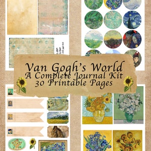 VAN GOGH'S WORLD Digital Printable Junk Journal Kit French ...