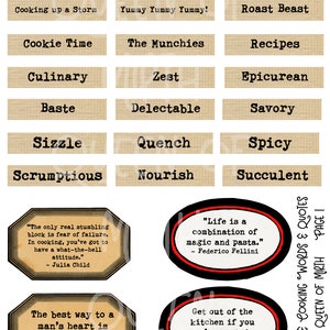 Kitchen & Cooking Words, Food Sayings, Journal Prompts, Instant ...