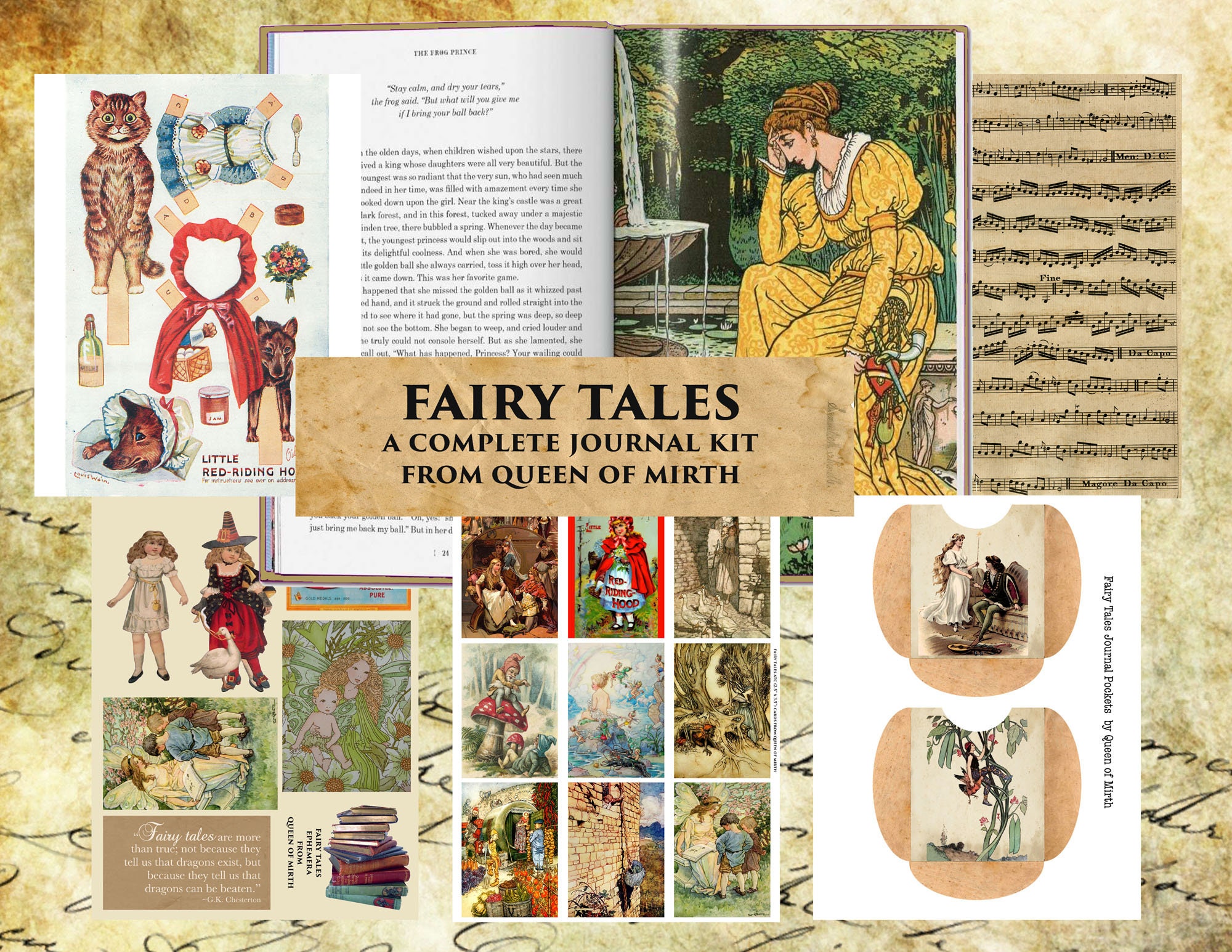 Fairy Tales Junk Journal Kit Instant Download Story Child | Etsy