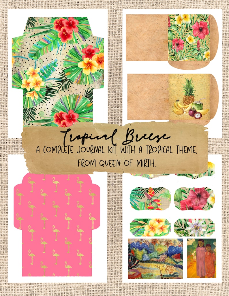 Tropical Journal Kit Junk Journal Instant Download Jungle Digital ...