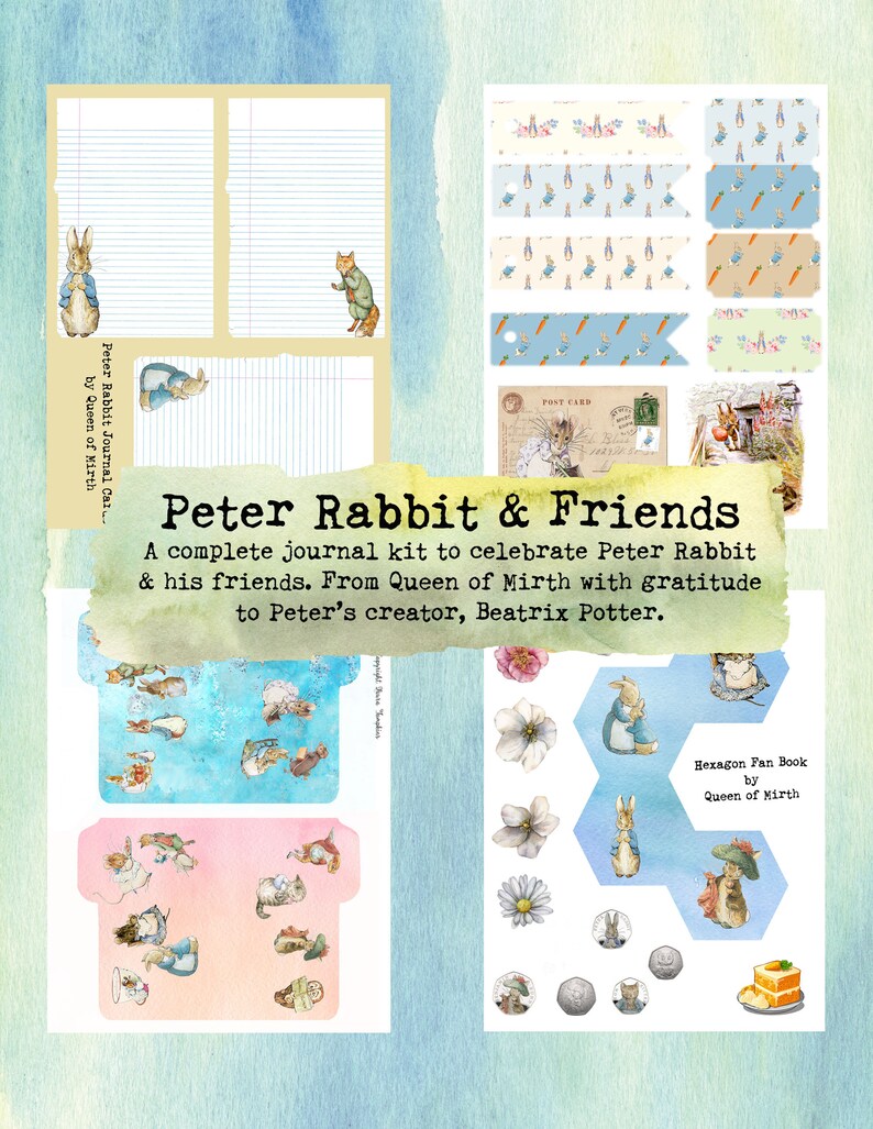 PETER RABBIT & FRIENDS Journal Kit Beatrix Potter Scrapbook - Etsy