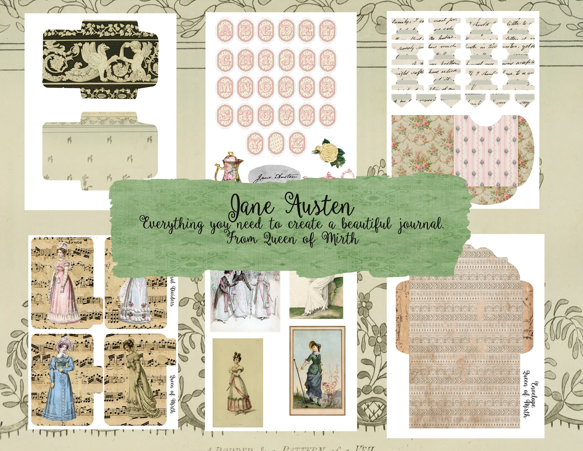 Papercraft emma pride and prejudice Jane Austen Print regency era Tag 2 ...