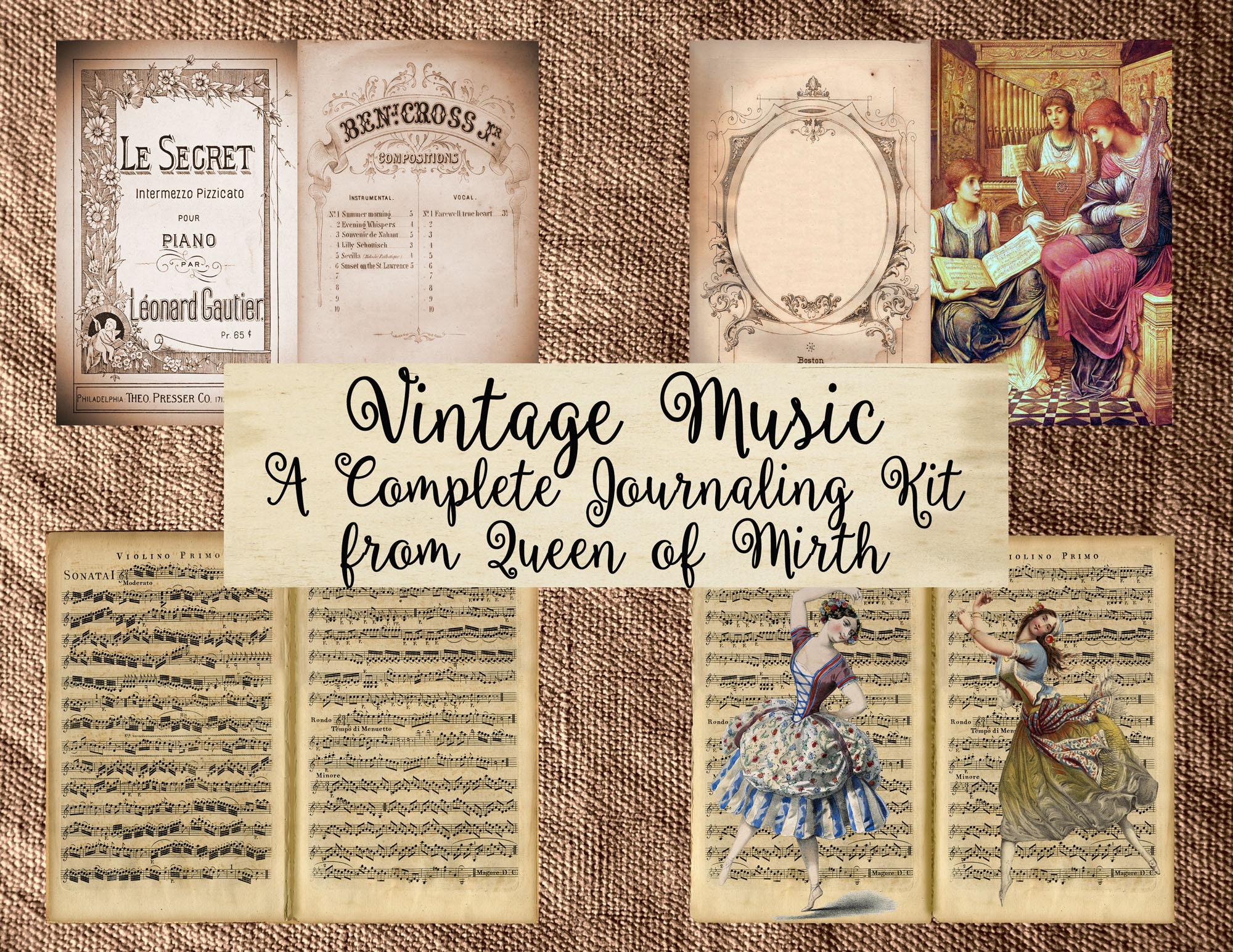 Vintage Music Journaling Kit Scrapbooking Sheet Music Digital - Etsy