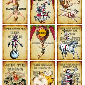 The Circus is Calling 2.5 X 3.5 Inch Cards ATC ACEO Carnival Clown ...